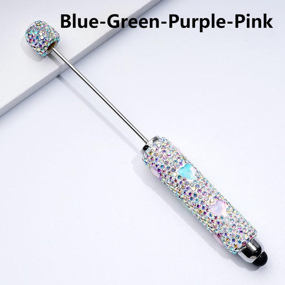 Beadable Clay Stylus Pens with Colorful Heart Rhinestones Mini AB Rhin ...