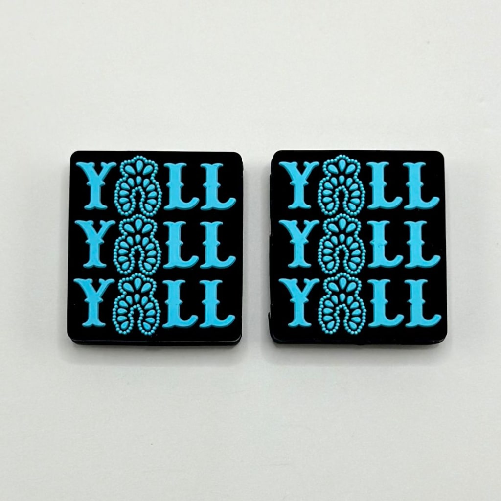 Yoll Blue Black Square Silicone Focal Beads – Beadable Bliss