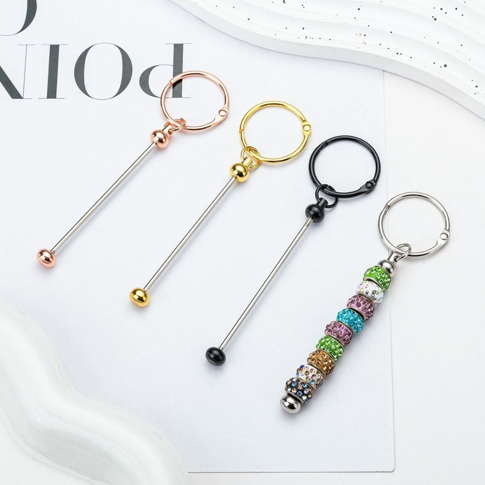 DIY Beadable Metal Keychain with Bar, 112MM – Beadable Bliss