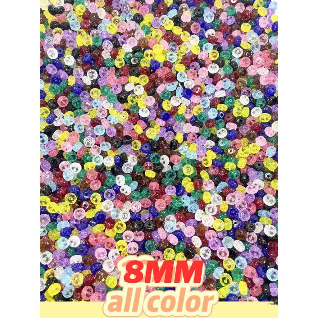 Colorful Wheel Acrylic Beads with Sugar Spacer Texture on Side, HW ...