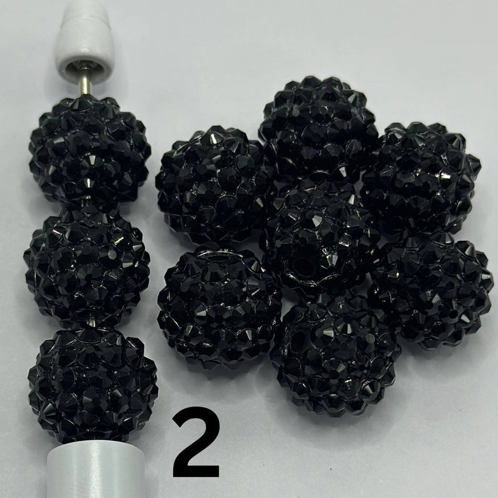 Crystal Rhinestone Beads Glossy Shiny Clear Acrylic Beads 16mm ...