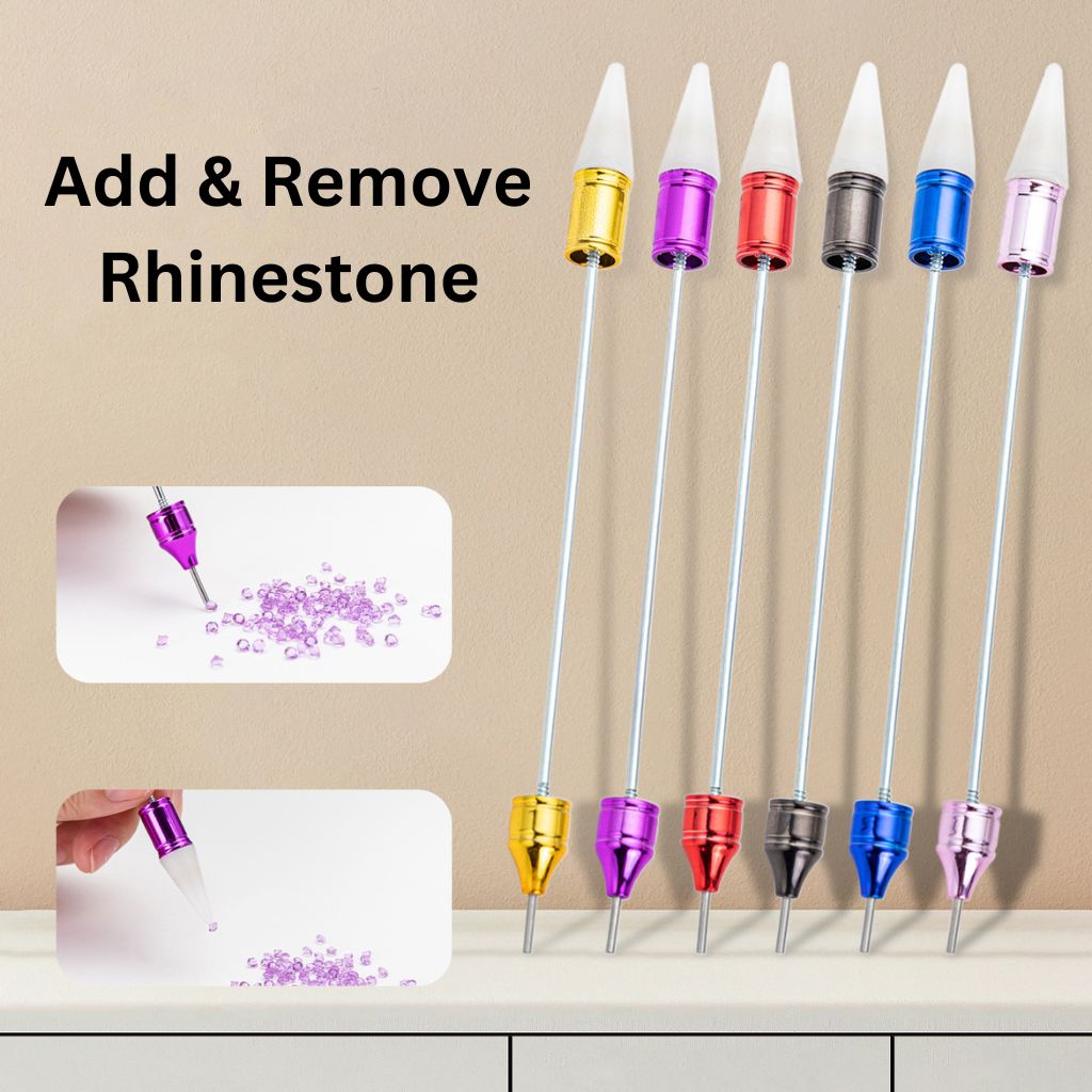 Beadable Rhinestone Adding & Removing Wax Tool Function Pen in Solid C ...