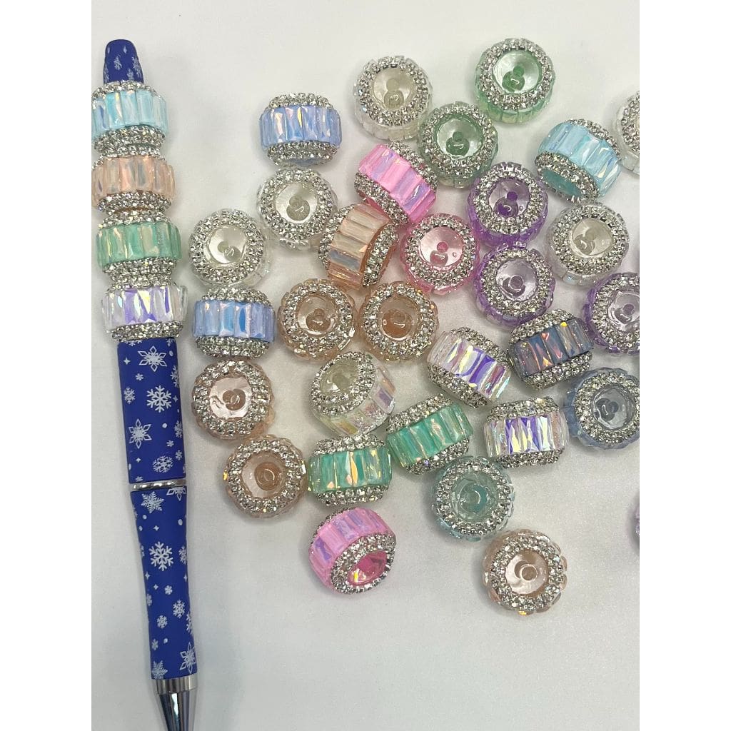 See Thru Acrylic Beads with Long Crystal Rhinestones, Chain, ZY ...