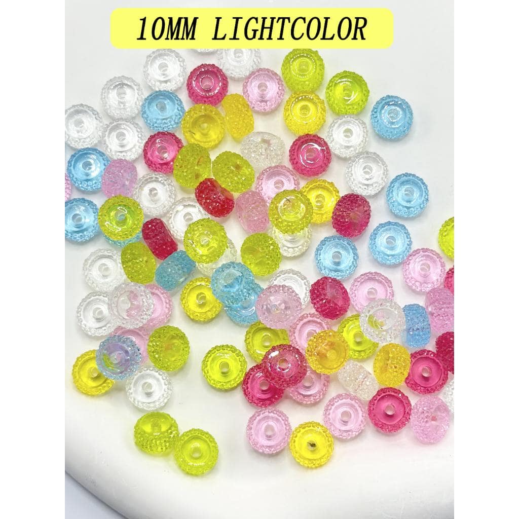 Colorful Wheel Acrylic Beads with Sugar Spacer Texture on Side ...