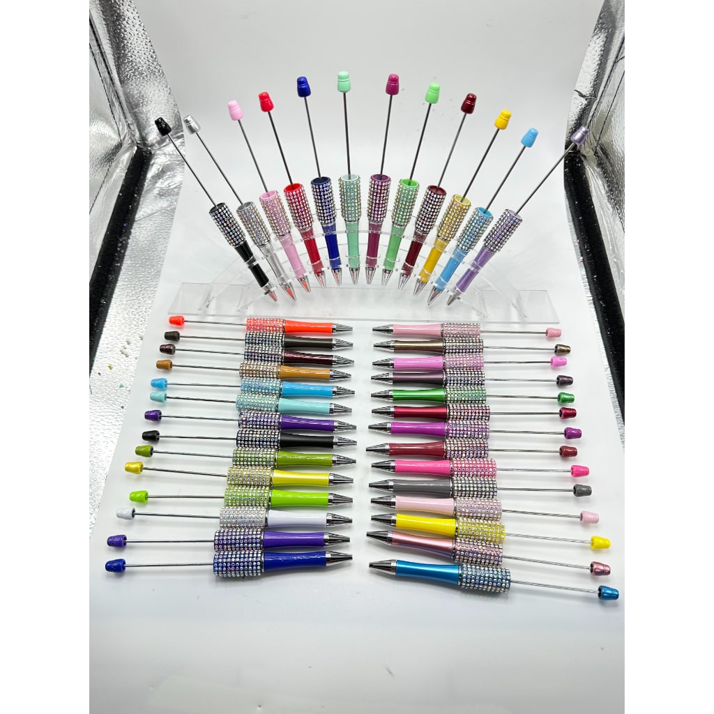 Solid Color Beadable Pen with AB Color Rhinestones, Random Mix ...