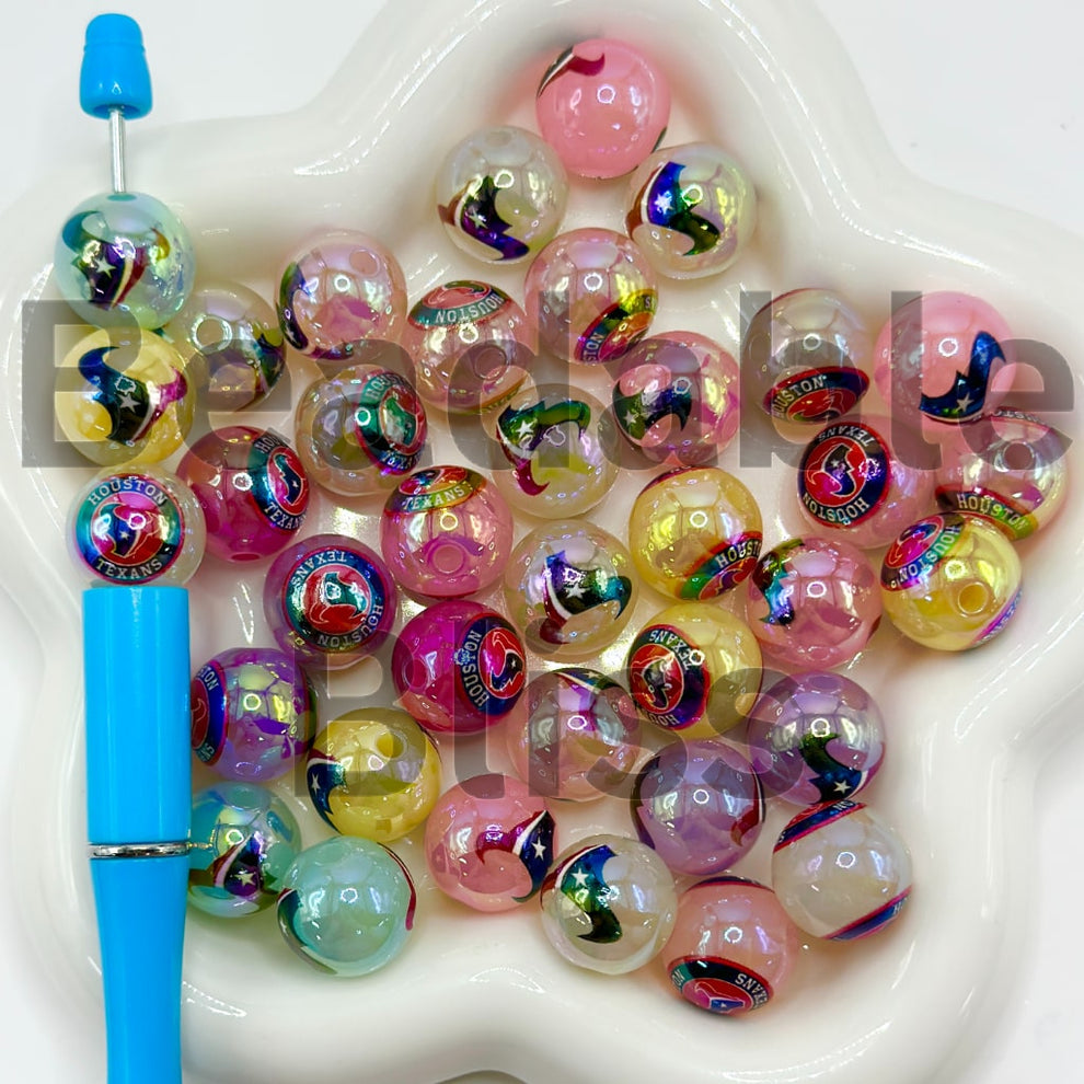 USA American Football Team Sports Jelly Color Round Acrylic Beads, 16M ...