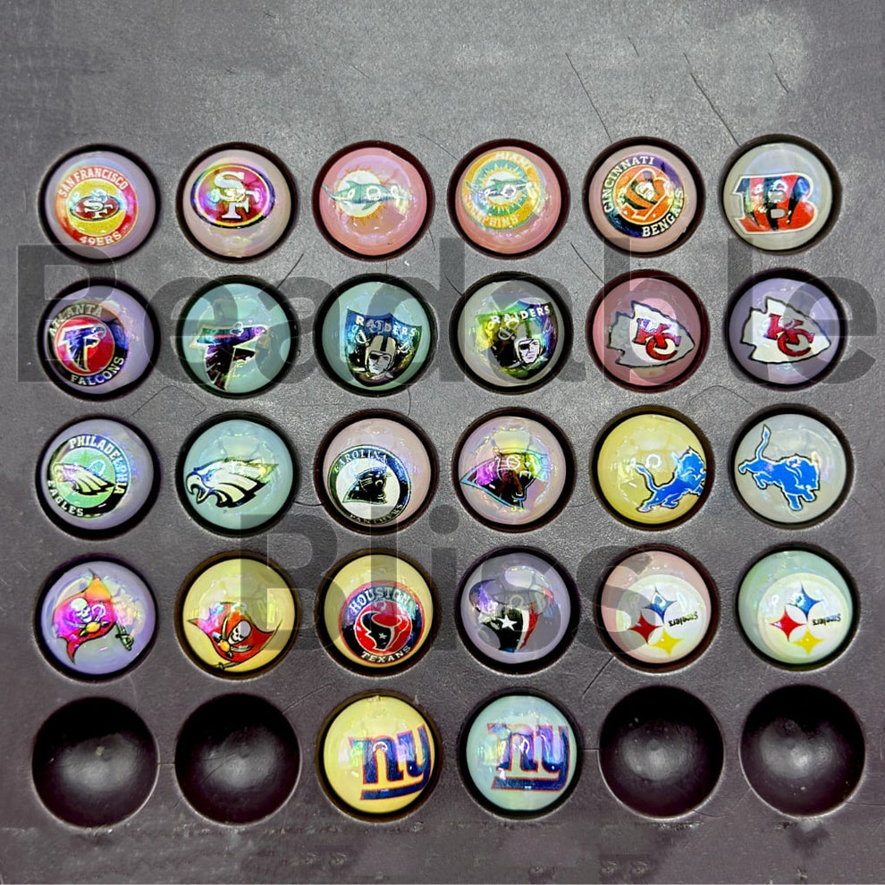 USA American Football Team Sports Jelly Color Round Acrylic Beads, 16M ...