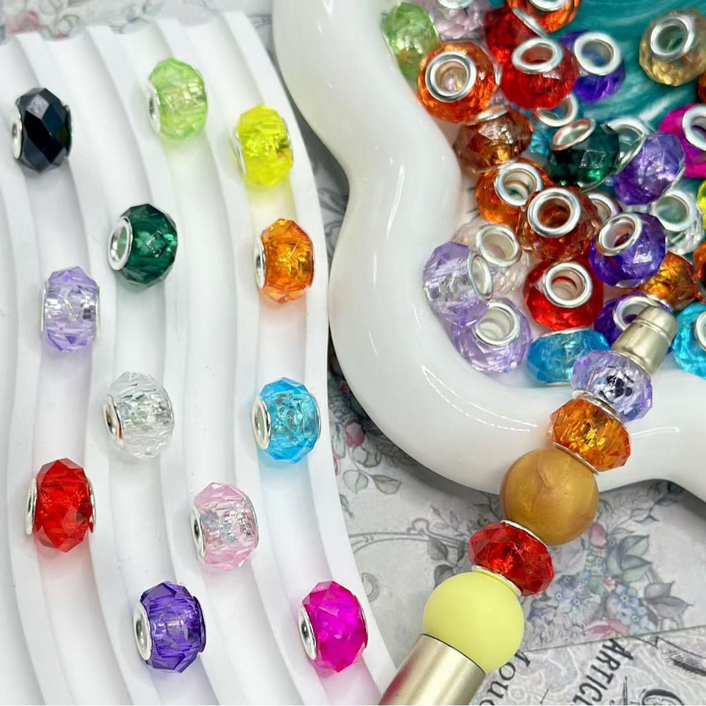 Exquisite Multi-Color Clear Polyhedral Wheel Abcaus Acrylic Beads with ...