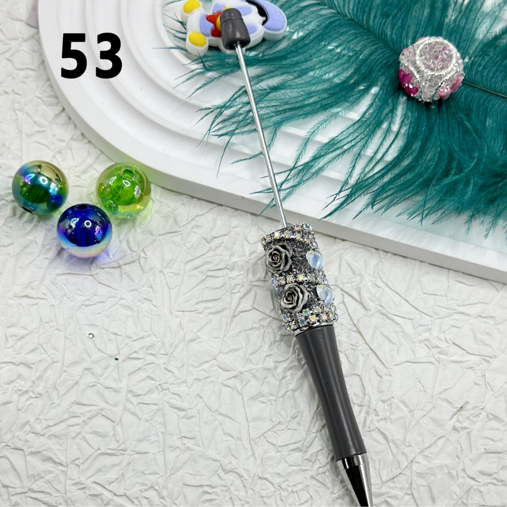 Luminous Beadable Pens with Mini Flower Shiny Rhinestones Chain Heart ...