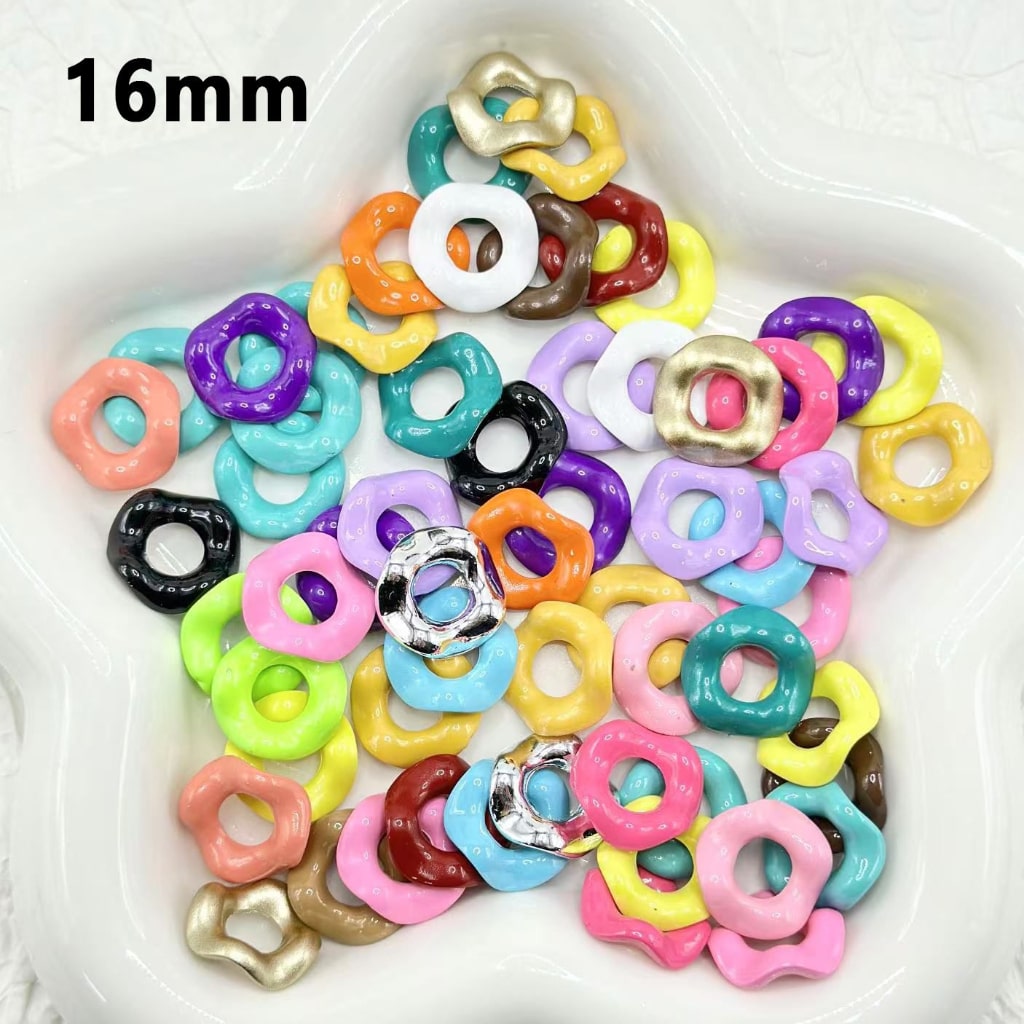 Glossy Cute Multi-Color Wavy Shape Acrylic Spacer Beads, Random Mix, 1 ...