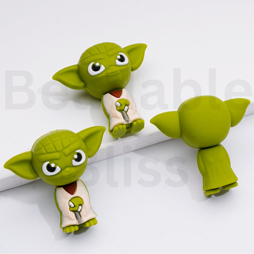 3D Little Green Toy Alien Adventure Cosmos Silicone Focal Beads ...