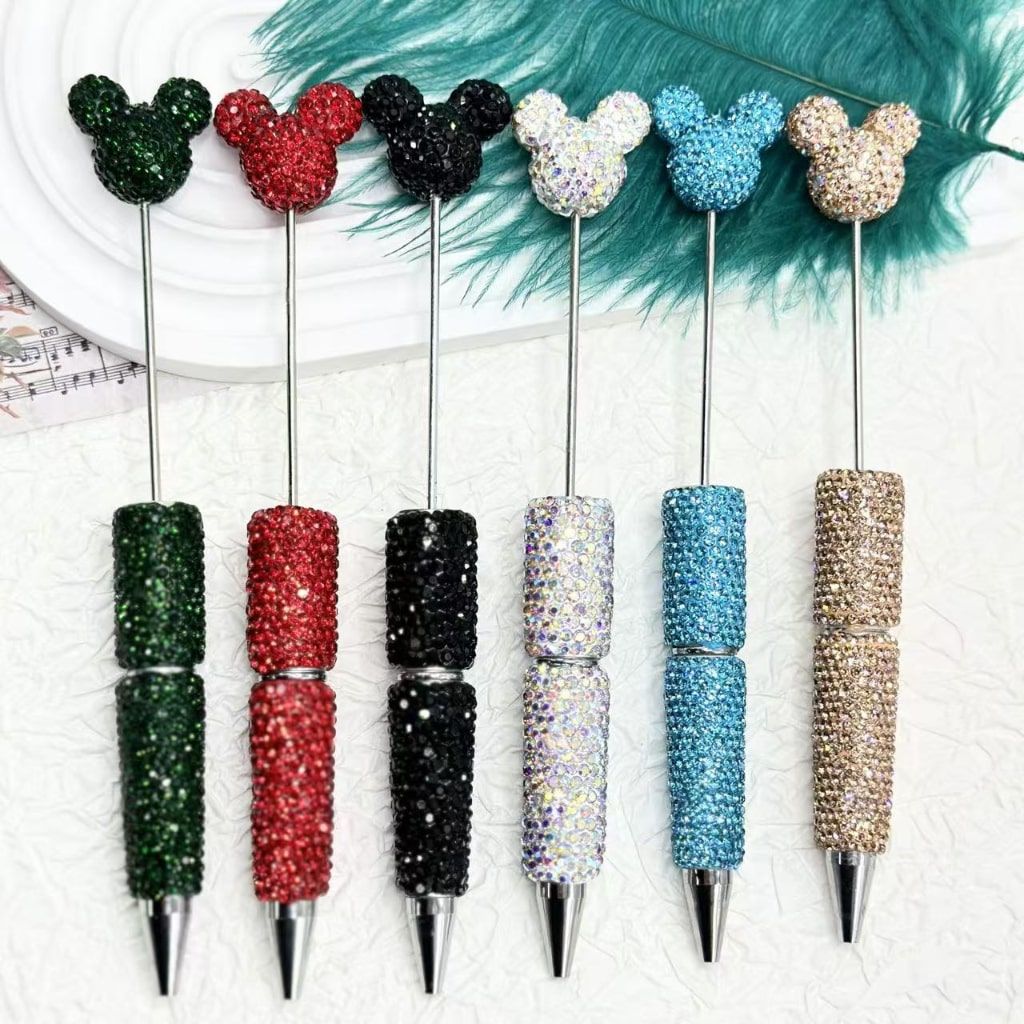 Beadable Pens with Clay Rhinestones Covered the Entire Pen with Mouse ...