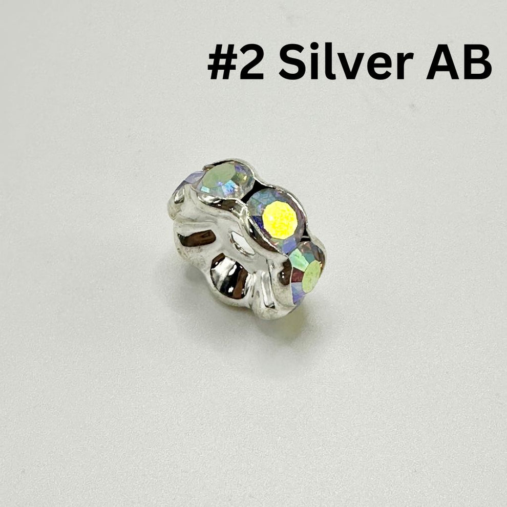 Crimp Beads, Huge Wavy Spacers with Rhinestones in Solid Colors, 20mm ...