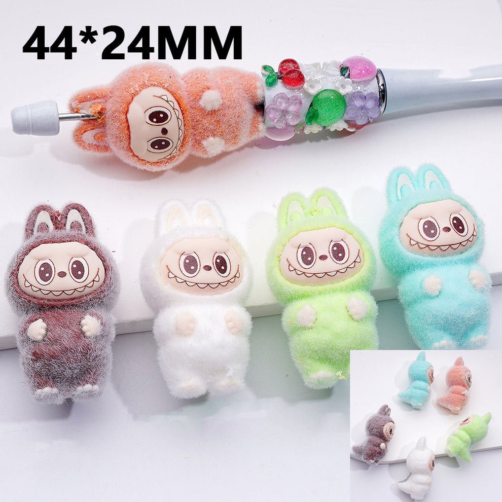 Large Cute Vivid Fuzzy Fluffy Labub Monster Pop Mar Acrylic Beads, Aro ...