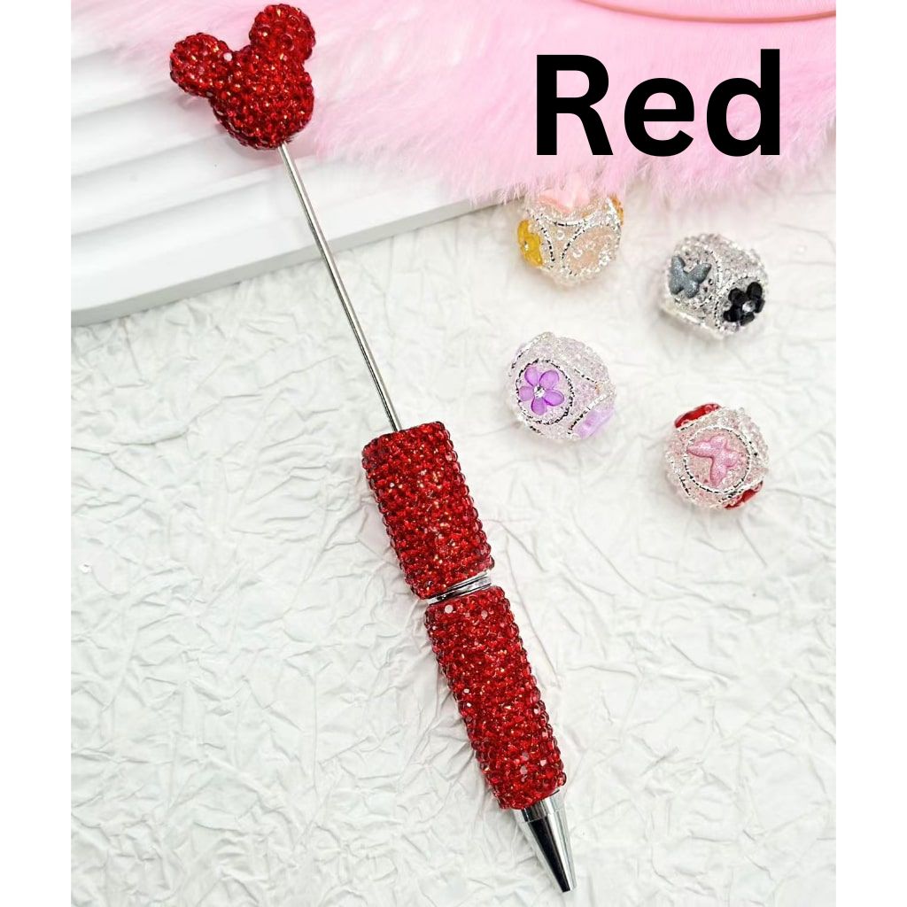 Beadable Pens with Clay Rhinestones Covered the Entire Pen with Mouse ...