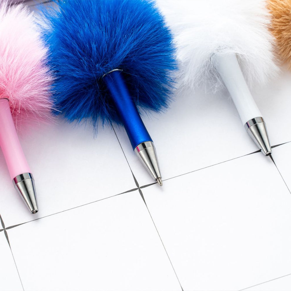 Pom Pom Beadable Pens Pompom Pon Pon Beaded Pens Ponpon – Beadable Bliss