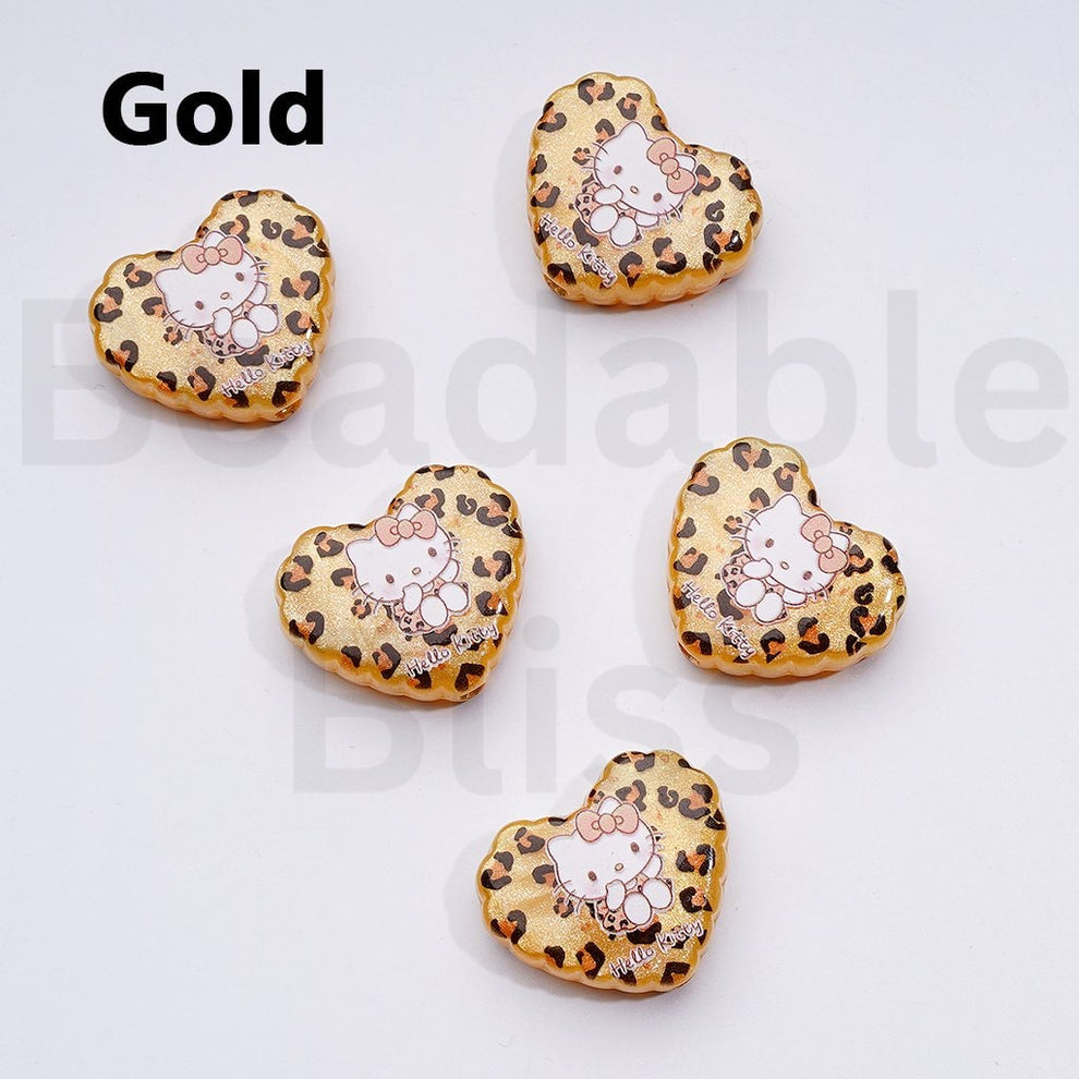 Vivid Cute cat Adorable Character Heart Acrylic Beads, Around 26*22MM ...