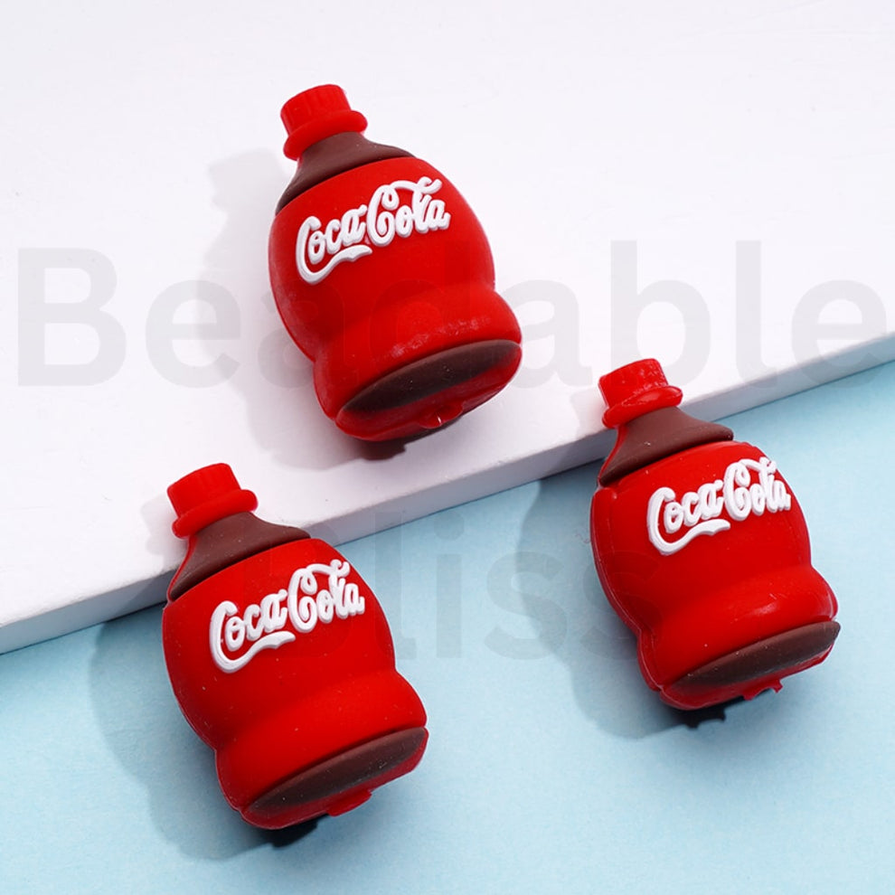 3D Coca Col Bottle Cok Soft Drink Soda Pop Silicone Focal Beads ...