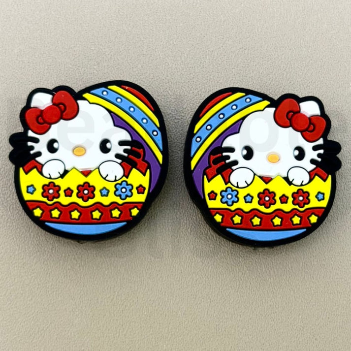 Cute cat character Sanri in a Broken Colorful Egg Easter Silicone Foca ...