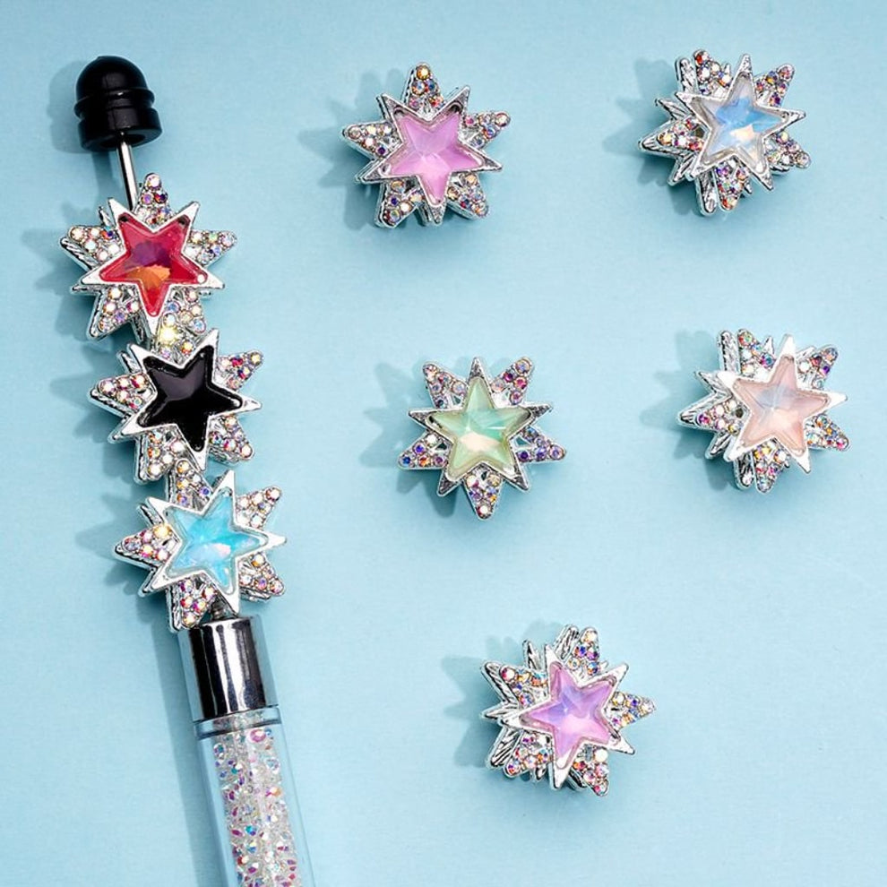 Bling Bling Silver Alloy Stars with Colorful Stars Mini AB Rhinestones ...