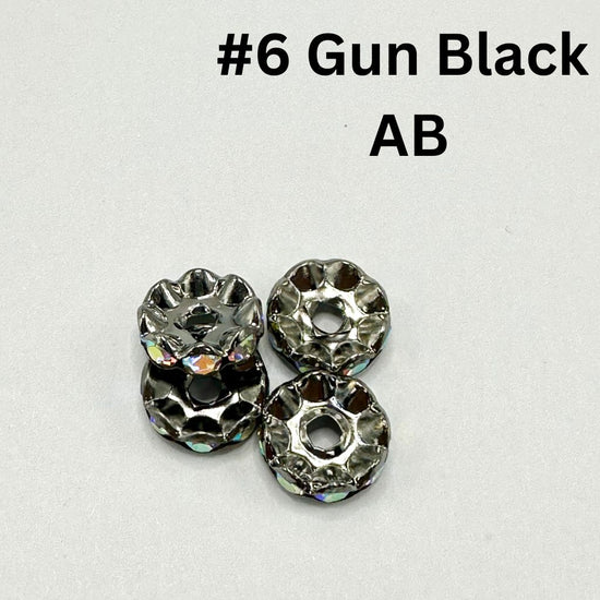 Metal Wavy Spacers with Rhinestones in Solid Colors, 12MM – Beadable Bliss