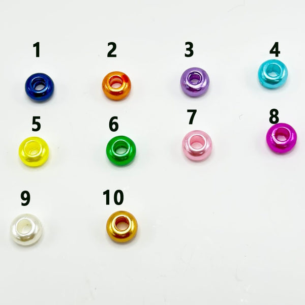 Glossy Multi-Color Wheel Acrylic Beads with Large Hole, 12MM, Please R ...