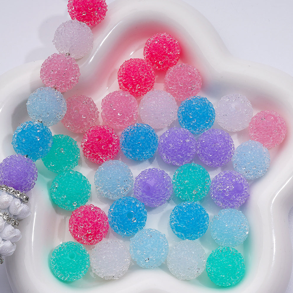 Hard Sugar Beads in Jelly Colors Acrylic Beads Clear Rhinestones 16mm ...