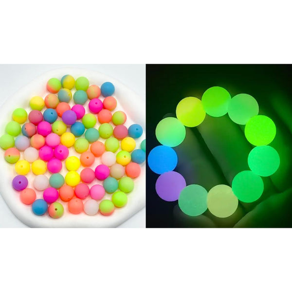 Glow in the Dark Beads, Night Glowing Beads, Luminous Silicone Beads ...