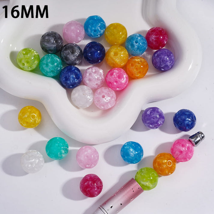Acrylic Beads for Bracelets Meteorite with Hole and Glittery Cloud Tex ...