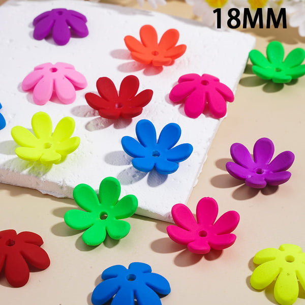 Bead Cages Flower in Matte Rubber Touch, Acrylic Bead Cap, Fluorescenc ...