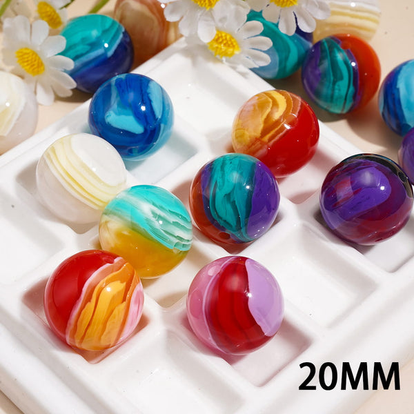 Acrylic Beads for Bracelets w Multi Color Layered Gradient Swirl Desig ...