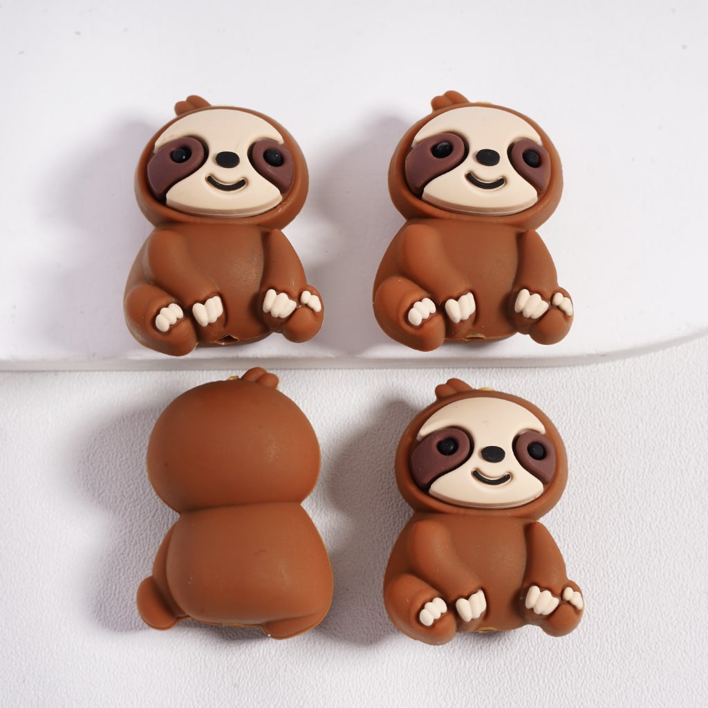 Silicone Focal Beads 3D Cute Sloth – Beadable Bliss