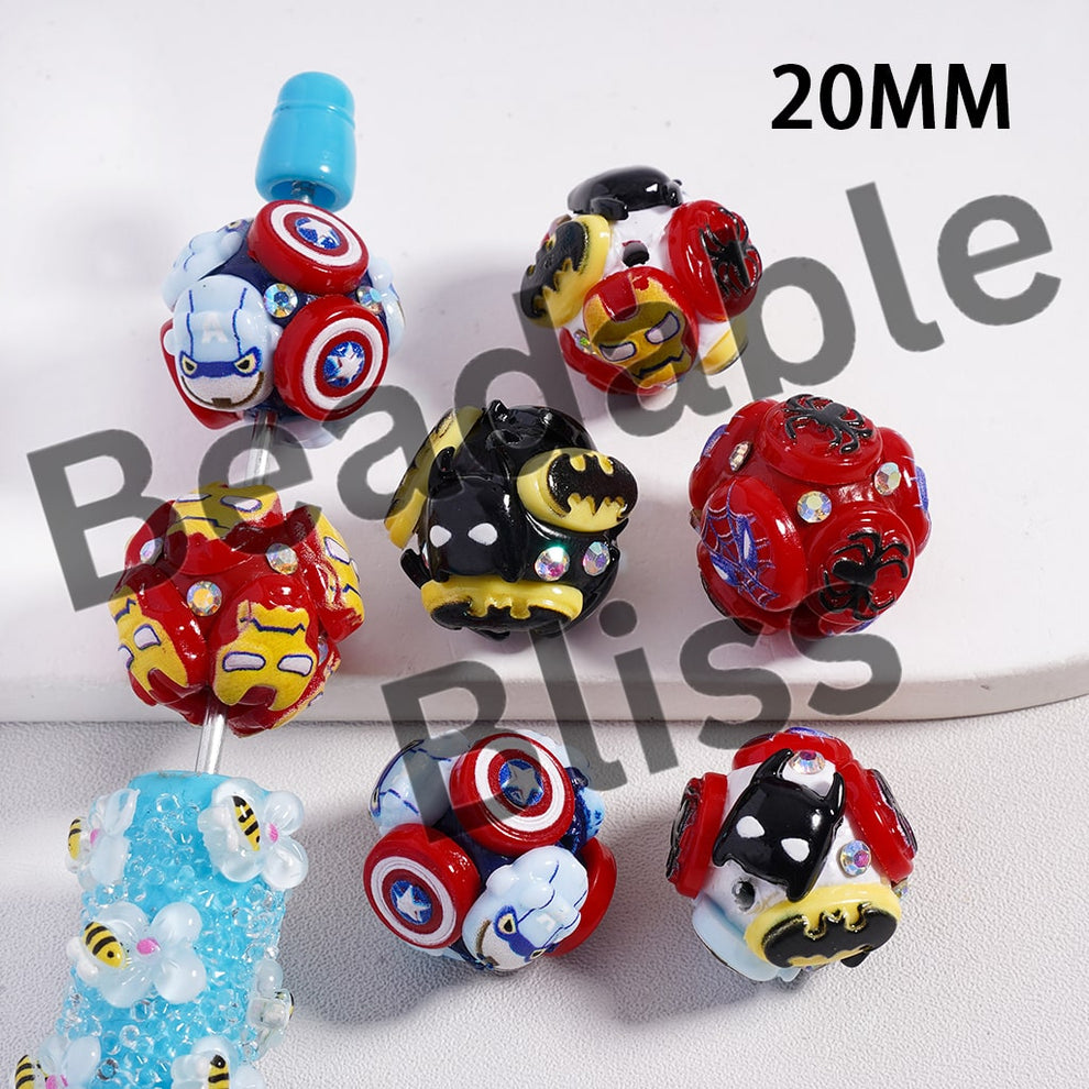 Clay Beads Cute Strong Character Series with AB Rhinestones in Various ...