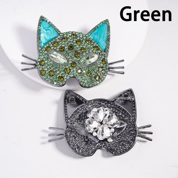 Clay Beads with Cat Face Mask Clear Rhinestones & White Pearls, Multi ...