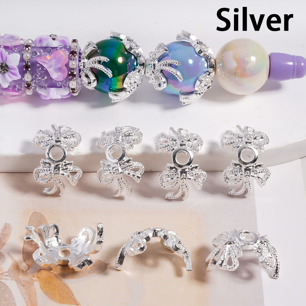 Fancy Bead Cages with Bowtie, Alloy Bead Cap, Multi-Color (They Fit 16 ...