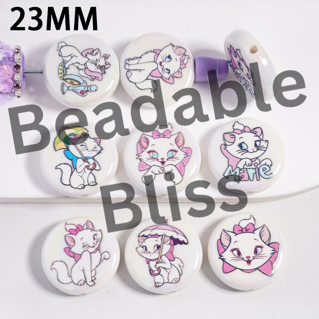 Acrylic Beads UV Coating Beautiful Cat Character in White Background ...
