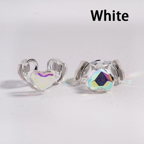 Alloy Bead Cages, Bead Cap in Silver Color, Heart Rhinestones in Vario ...