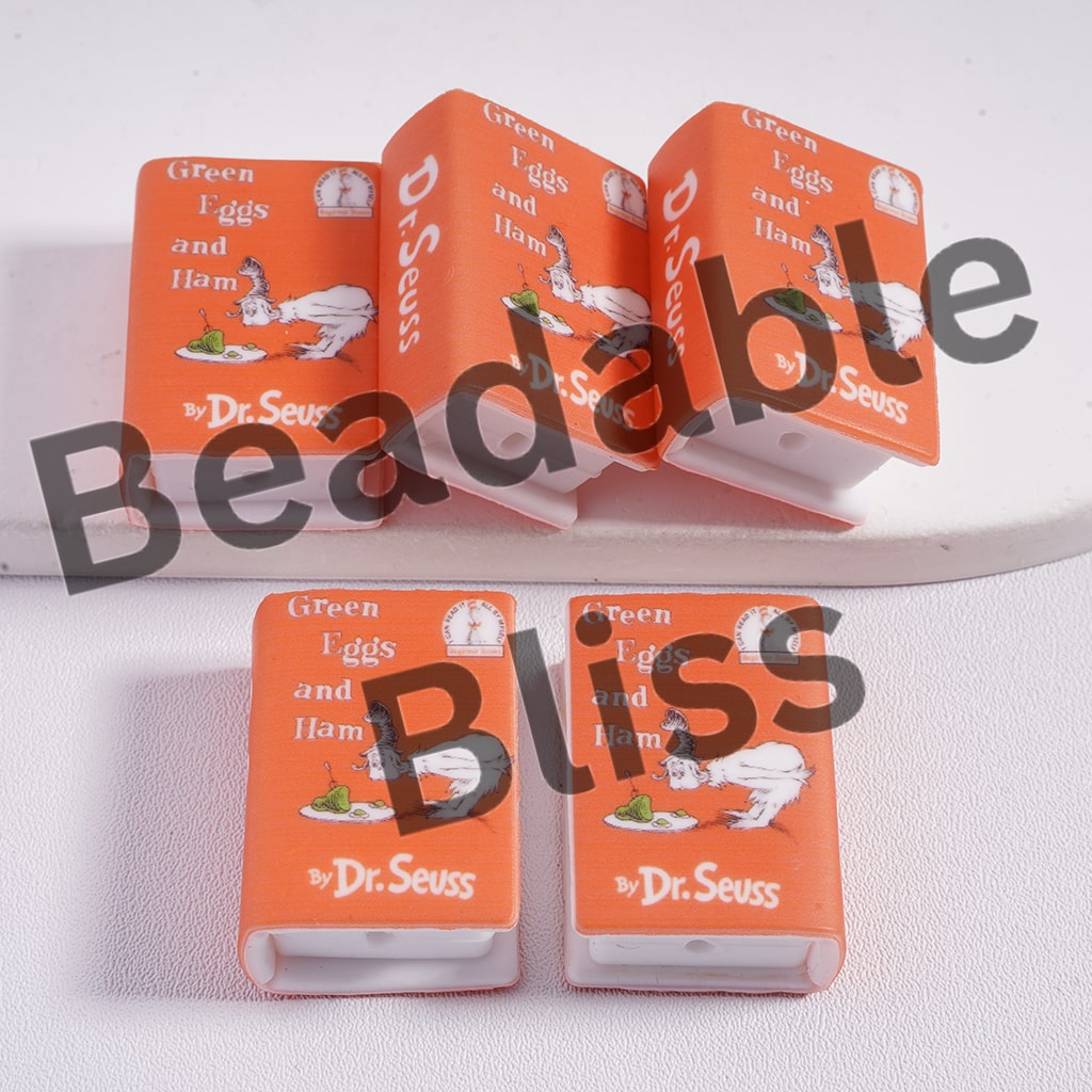 Silicone Focal Beads 3D Mini Book Adventure Themed Children's Literatu ...