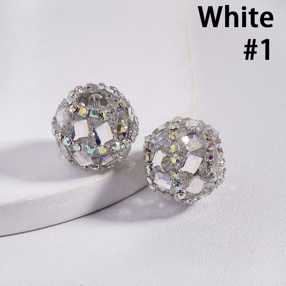 Acrylic Sugar Beads with Square Rhinestones and AB Rhinestone Chains ...