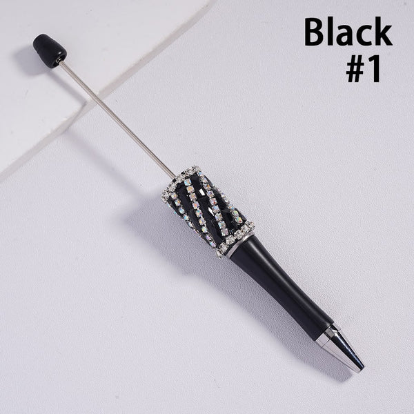 Beadable Pens with Oblique-Stripe AB and Rectangular Rhinestone Chains ...