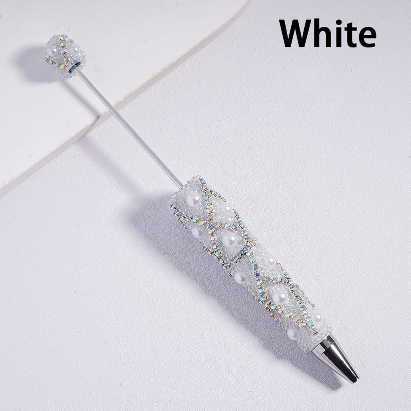 Beadable Pens with Small Bubble Beads and AB Rhinestone Chains in "X ...