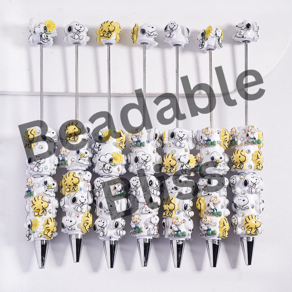 Beadable Clay Pens with Beagle Dog and Boy Character in Yellow-White S ...