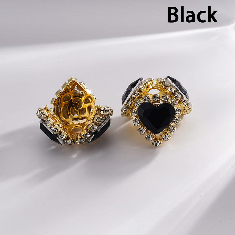 Fancy Bead Cages with Heart Rhinestones and Clear Rhinestone Chains, G ...
