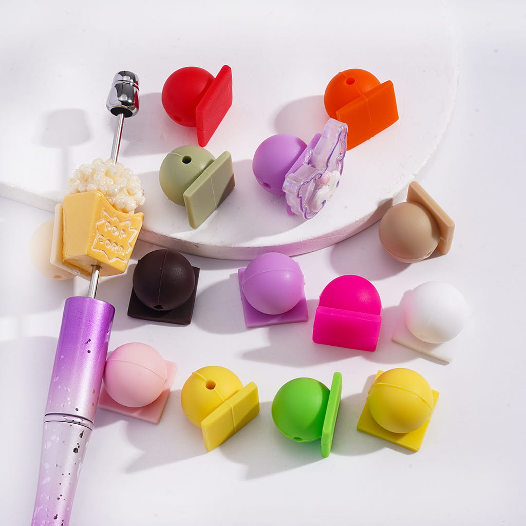 Solid Silicone Attachment with Flat Back for Beadable Pens (Please Rea ...