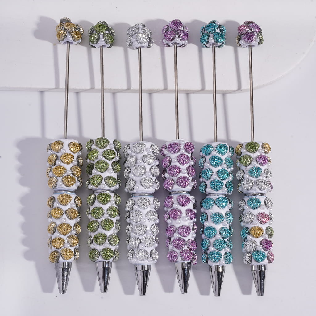 Beadable Clay Pens with Bling Bling Sea Shells and White Pearls Series ...