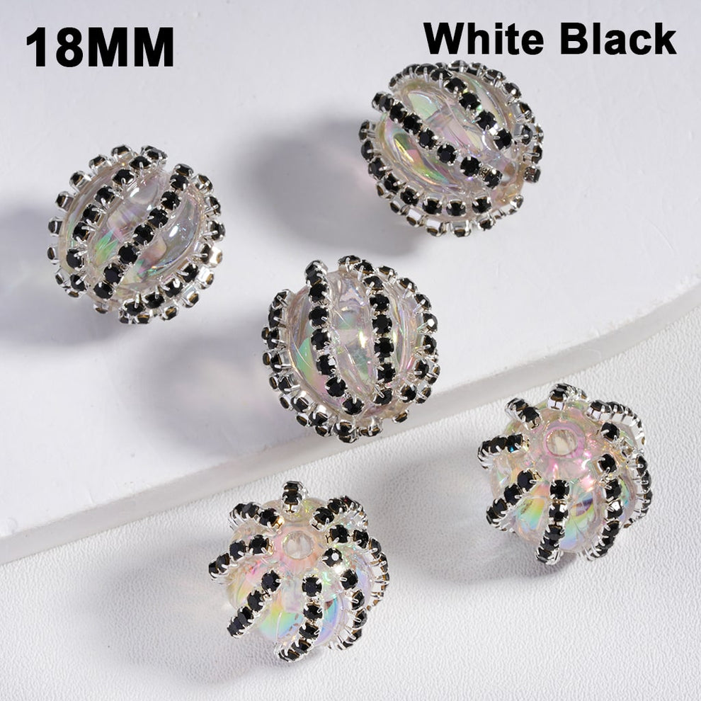 Acrylic Beads UV Coating Shiny Rhinestones Chains Multi-Color Transluc ...