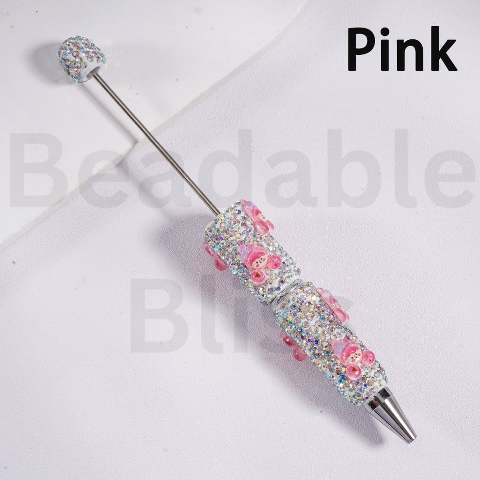 Beadable Clay Pen with AB Rhinestones Luminous Cute Little Girls ...