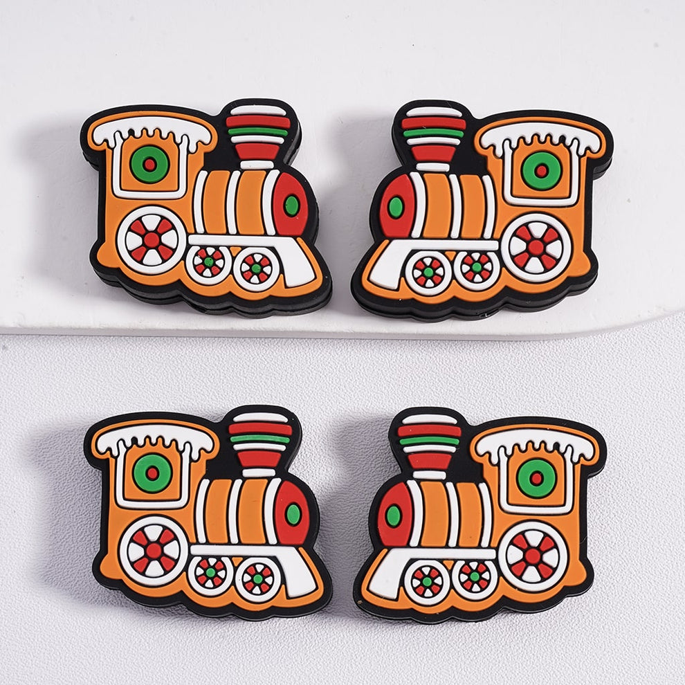 Silicone Focal Beads Cute Christmas Style Train – Beadable Bliss