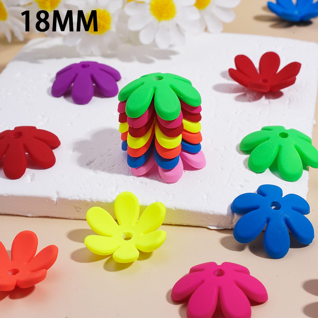 Bead Cages Flower in Matte Rubber Touch, Acrylic Bead Cap, Fluorescenc ...
