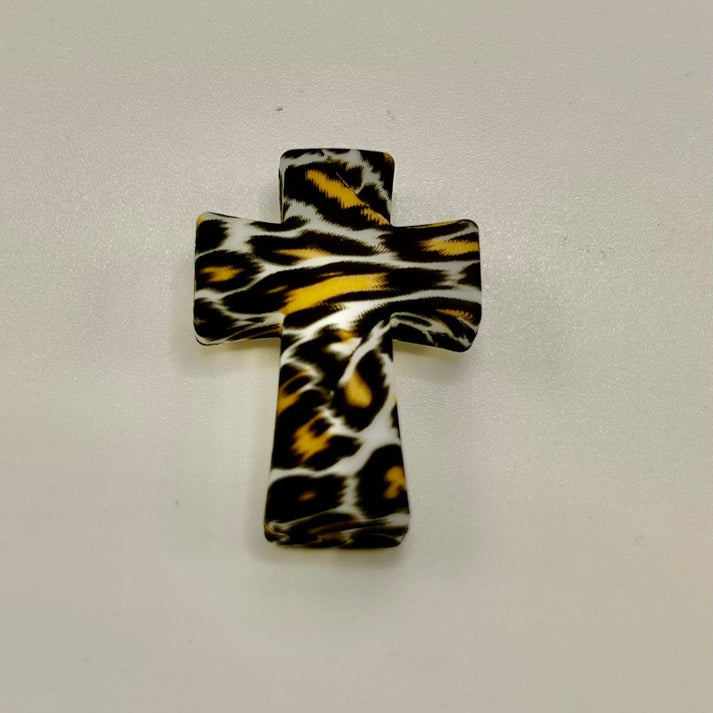 Jaguar Leopard Cougar Cheetah Print Cross Silicone Focal Beads ...
